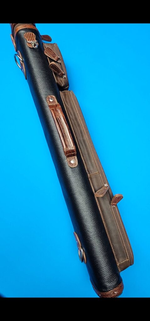 Castillo 3×5 Black Leather & Cognac Zip Top Case - Crossroad Cues